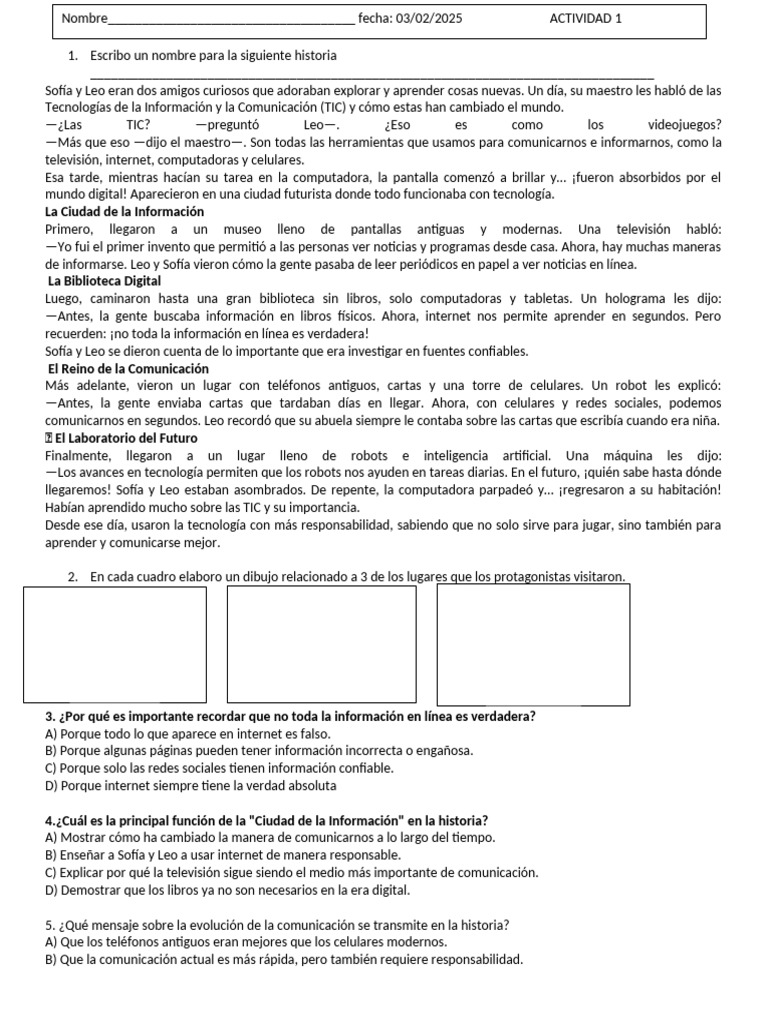 Actividad 1 Informatica Tics | PDF | Tecnología de información y comunicaciones | Internet
