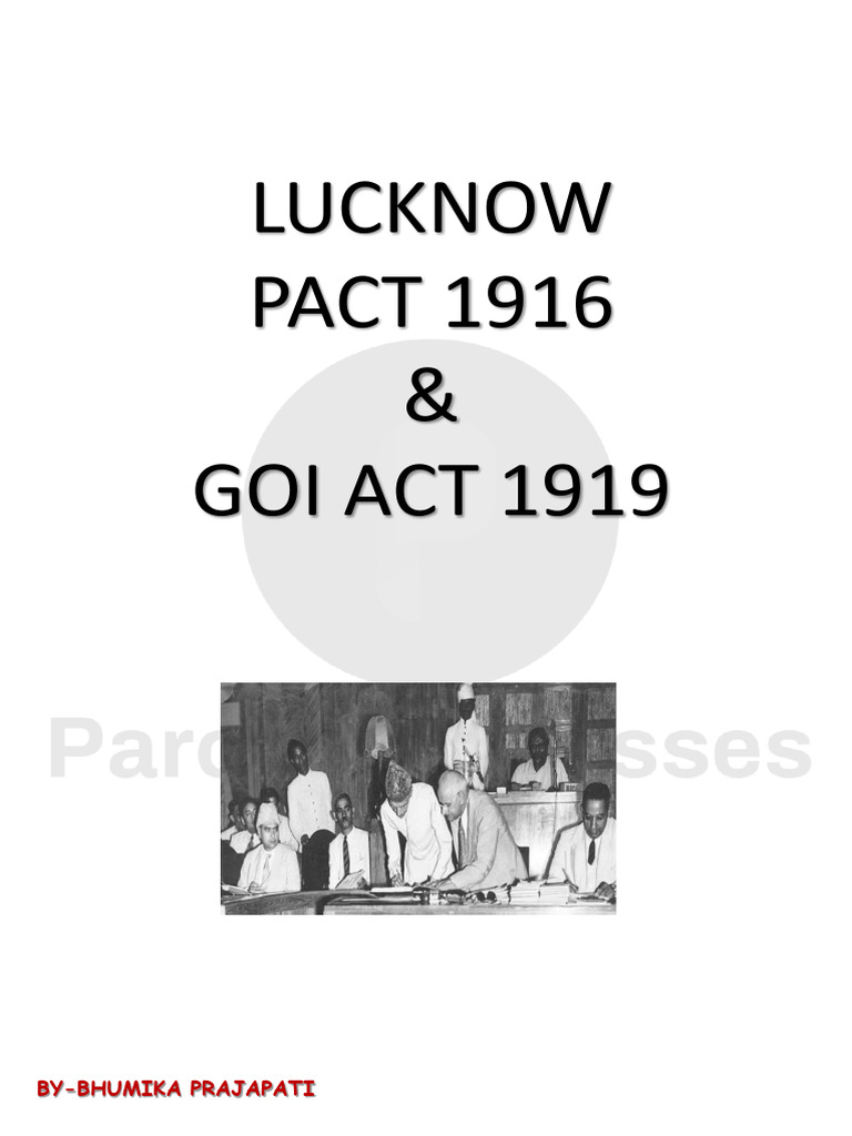 Lucknow Pact | PDF | All India Muslim League | Government