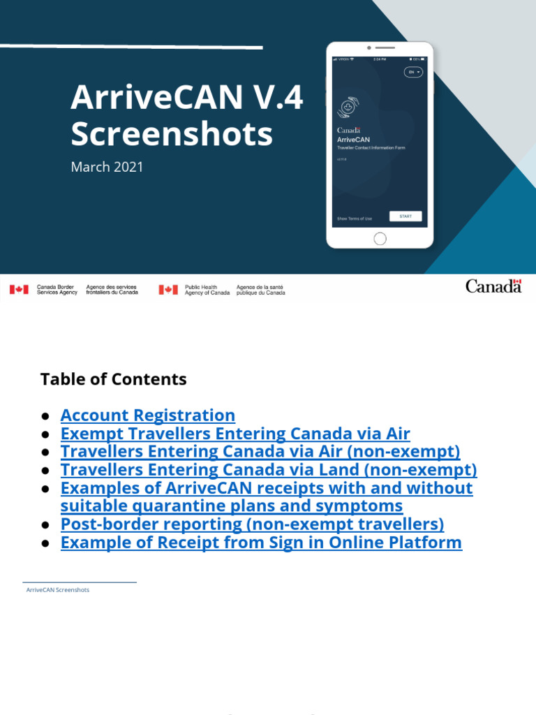 ArriveCAN-V.4-Screenshots-March-2021-English-1 | PDF | Software