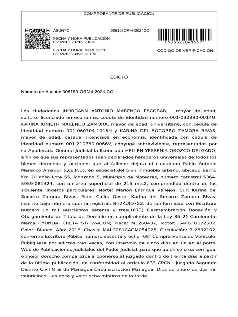 Edicto Ejemplo | PDF