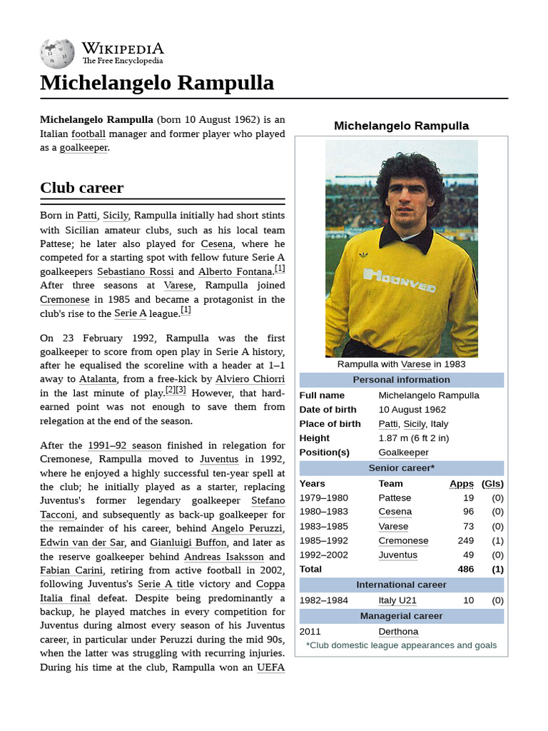 Michelangelo_Rampulla | PDF | Association Football Clubs | Sports