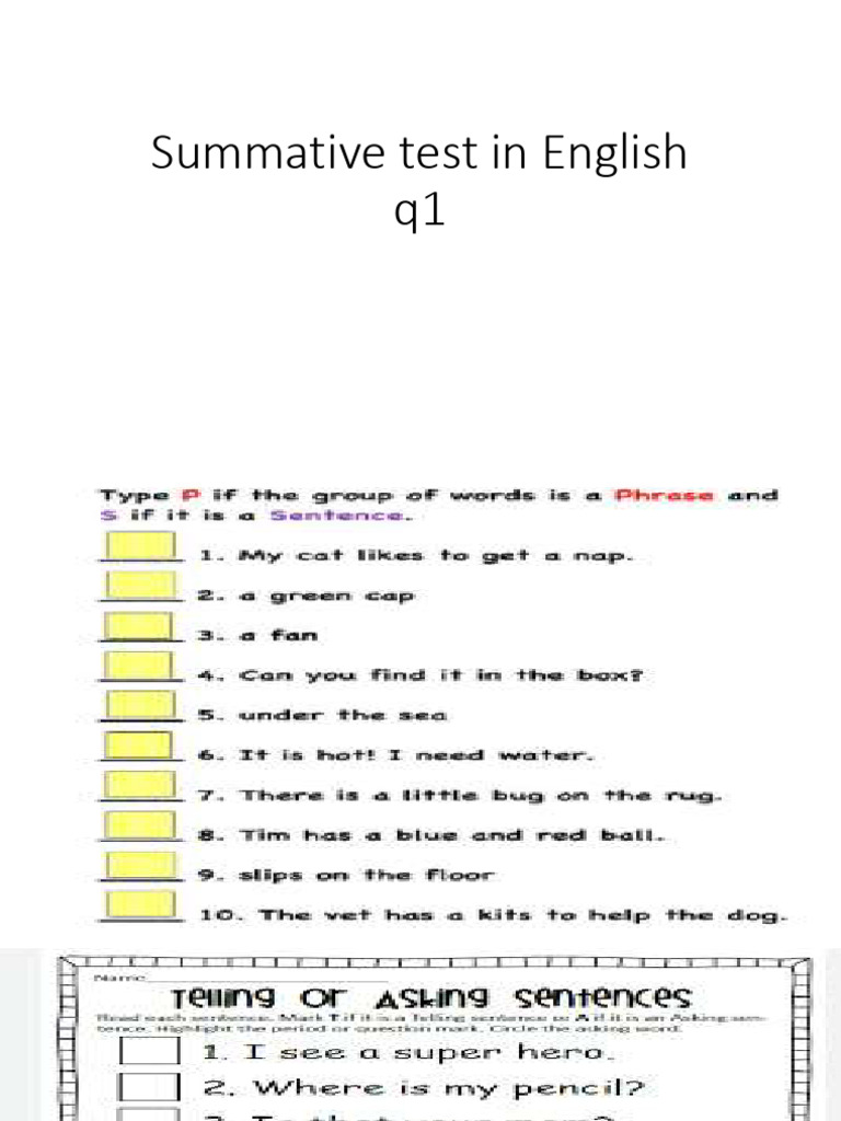 Summative Test in English q1 | PDF