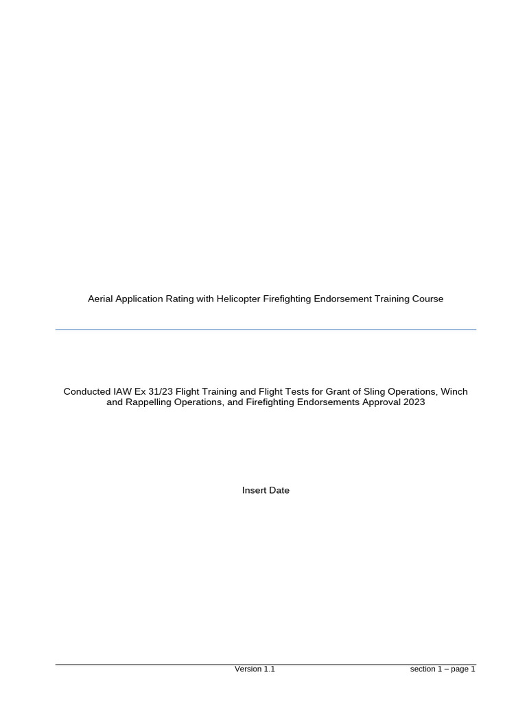 Sample Syllabus Aerial Application Rating Helicopter Firefighting ...