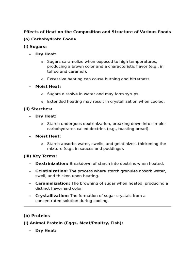 Heat Effects on Carbohydrates in Foods | PDF | Starch | Baking Powder