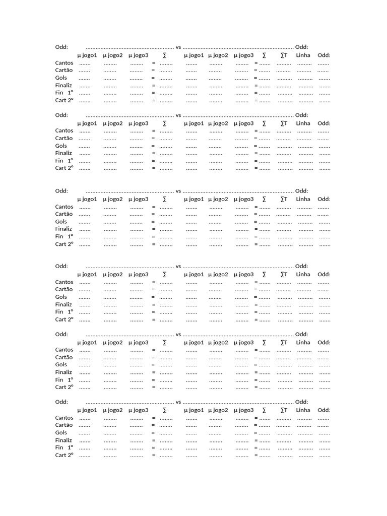 Lista de Preenchimento | PDF