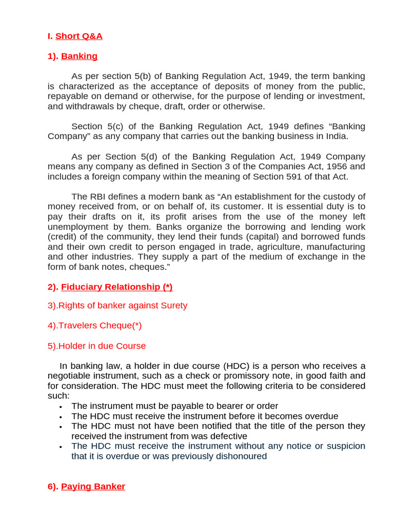 Banking Law: Key Concepts Explained | PDF | Banks | Letter Of Credit