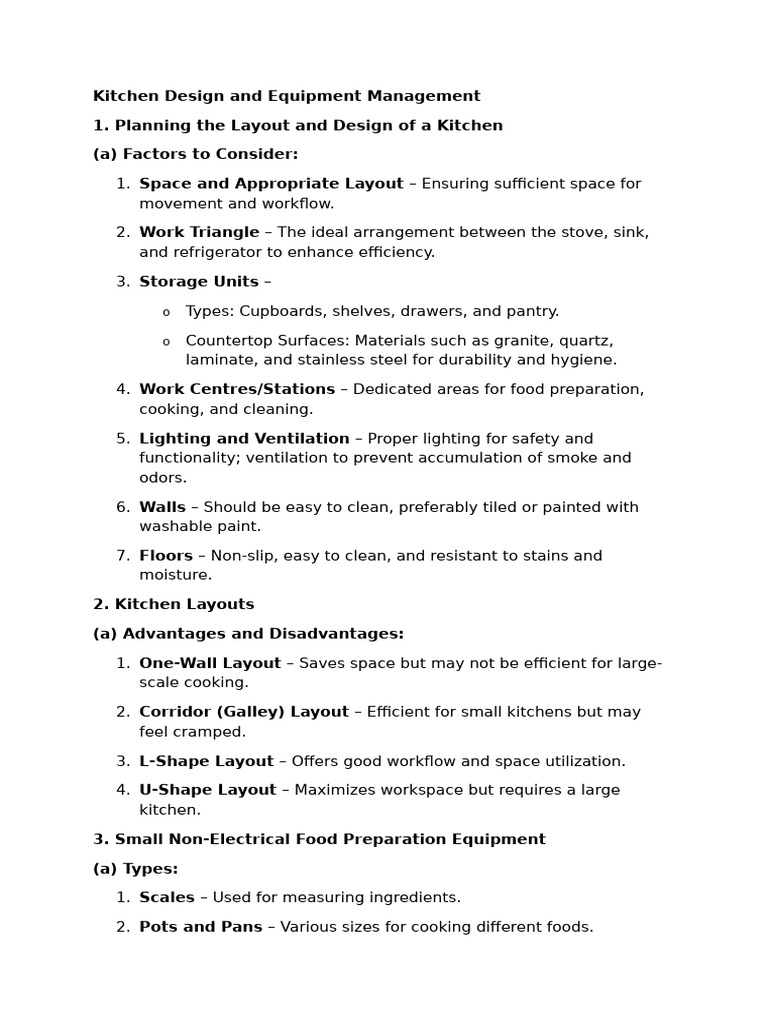 Kitchen Management and Equipment Guide | PDF | Kitchen | Kitchen Stove