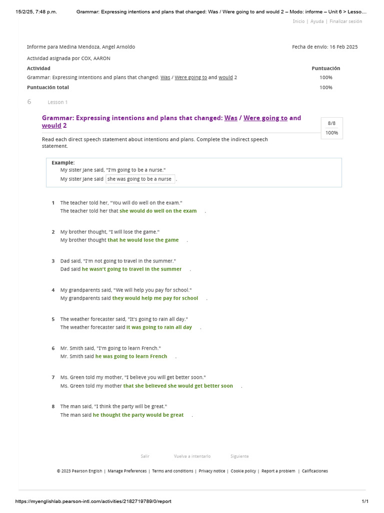 Grammar Expressing Intentions and Plans That Changed | PDF