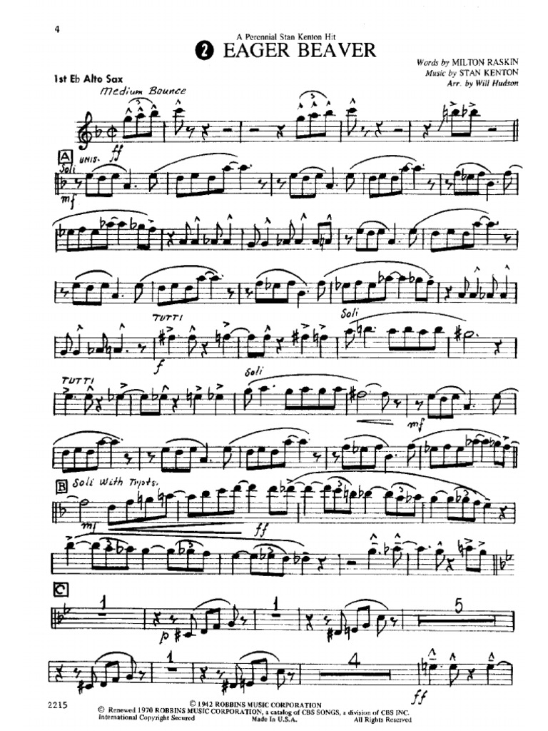 Eager Beaver-1st Alto Sax | PDF
