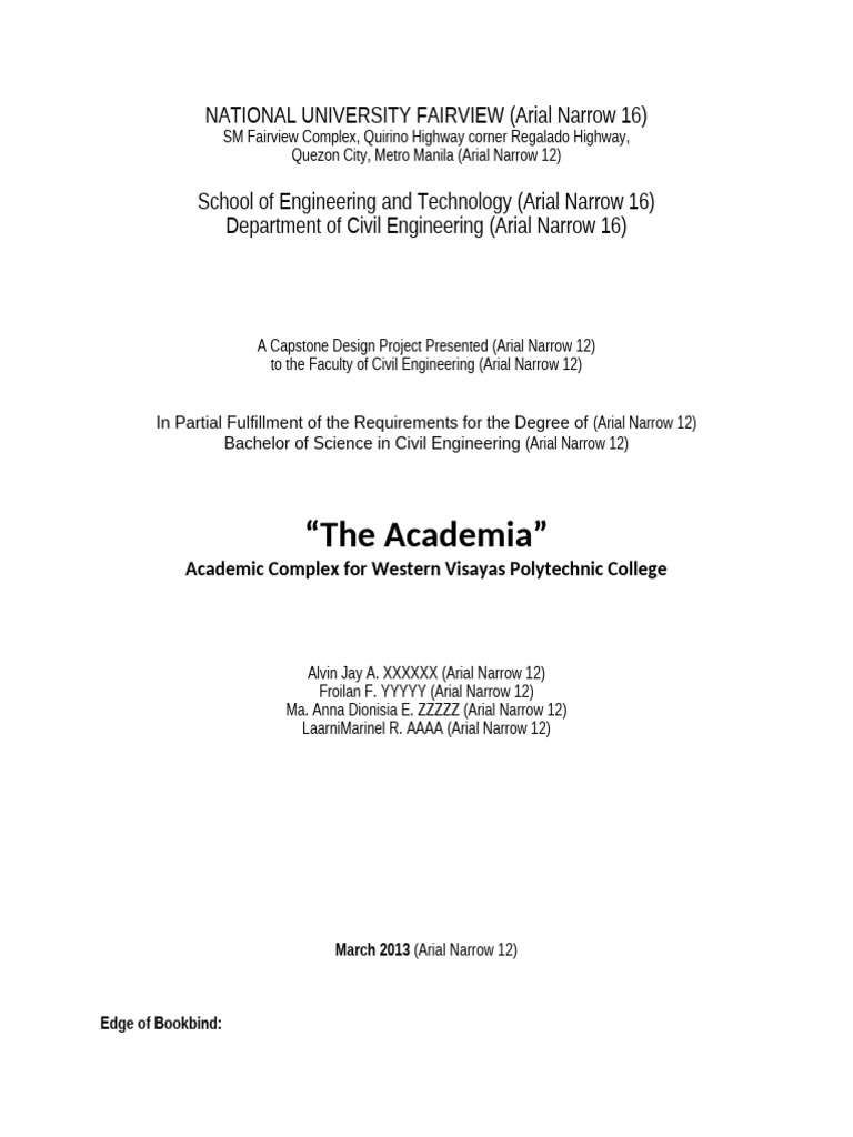 NU Capstone Bookbind Cover Page | PDF