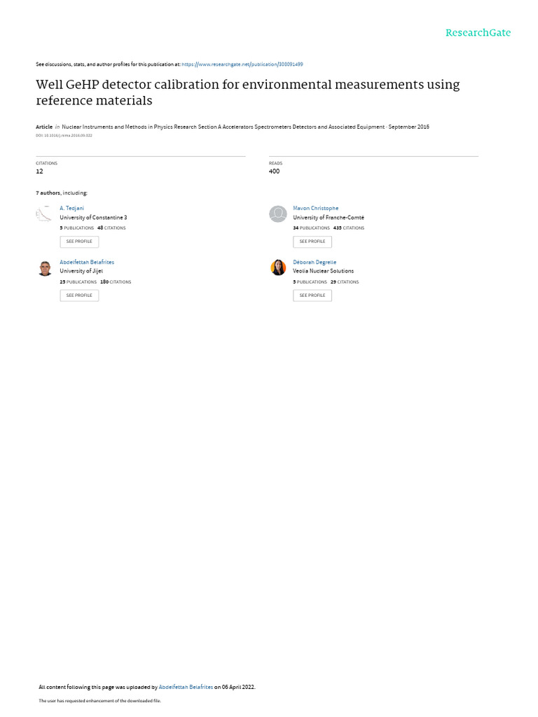 Revised - Version - NIMA D 16 00724 | PDF | Nuclear Physics | Physical ...