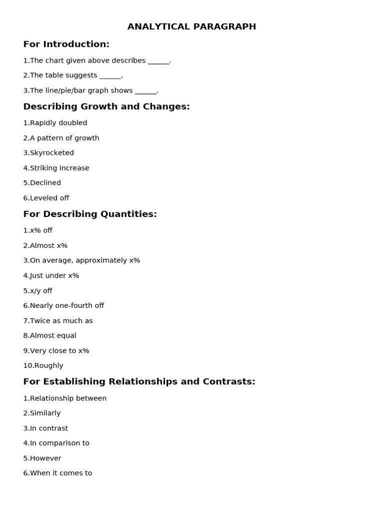 Analytical Paragraph | PDF