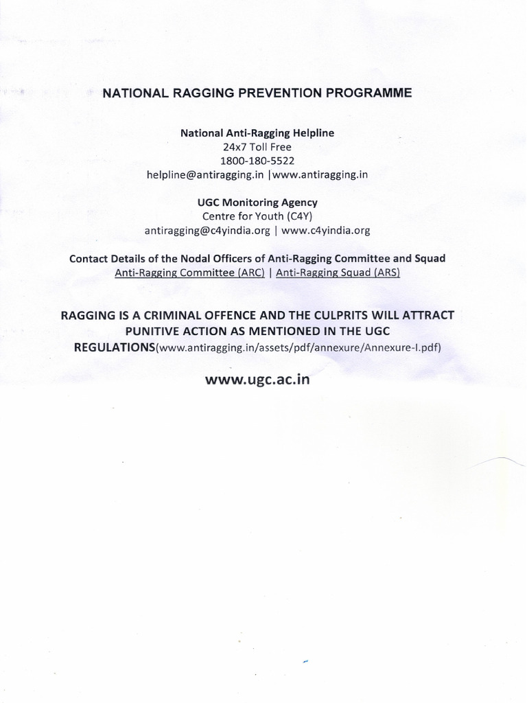 Anti Ragging | PDF