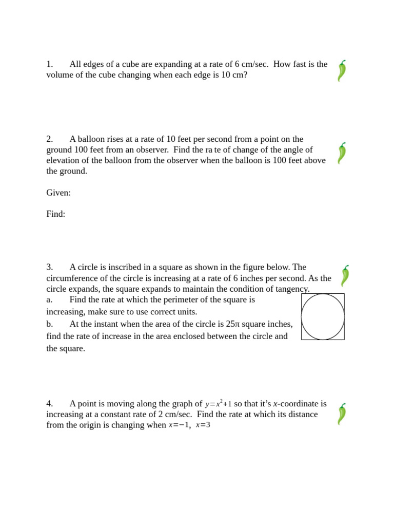 Day 2 Related Rates | PDF | Sphere | Geometric Shapes