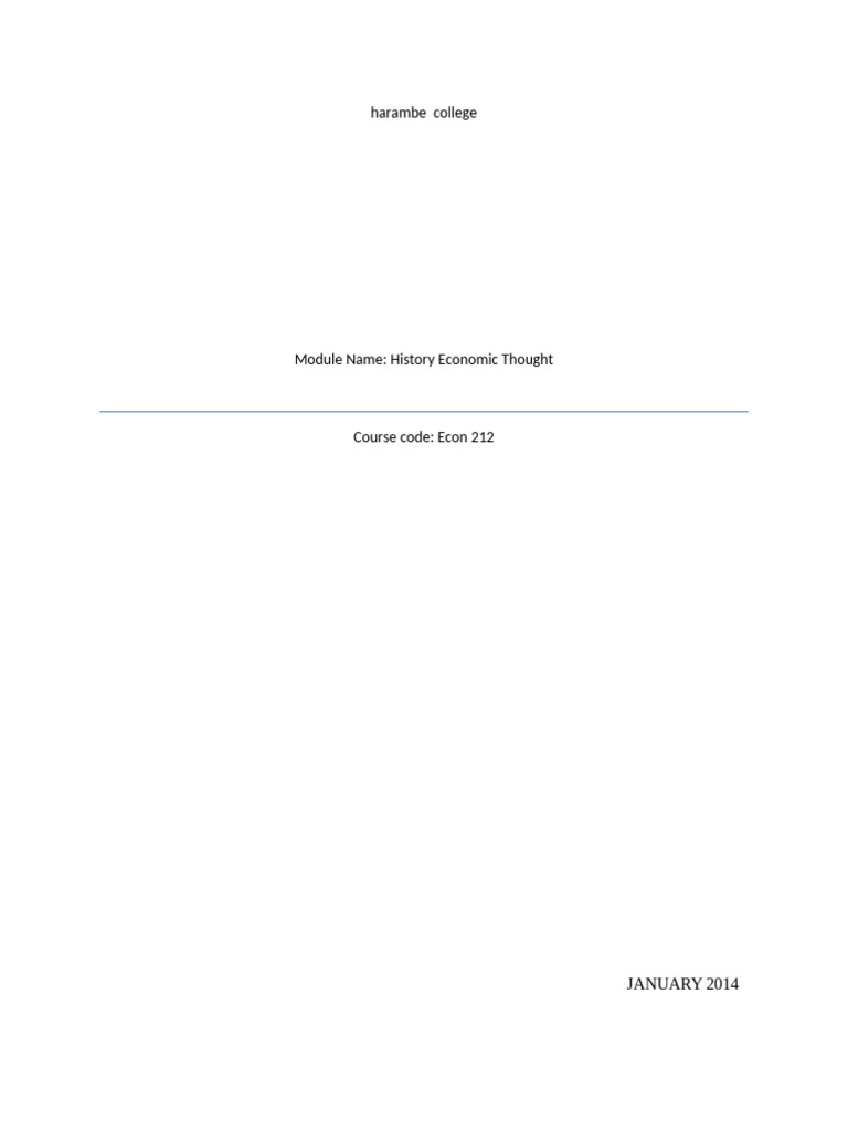 history of economic thought Module | PDF | Economics | History Of Economic Thought