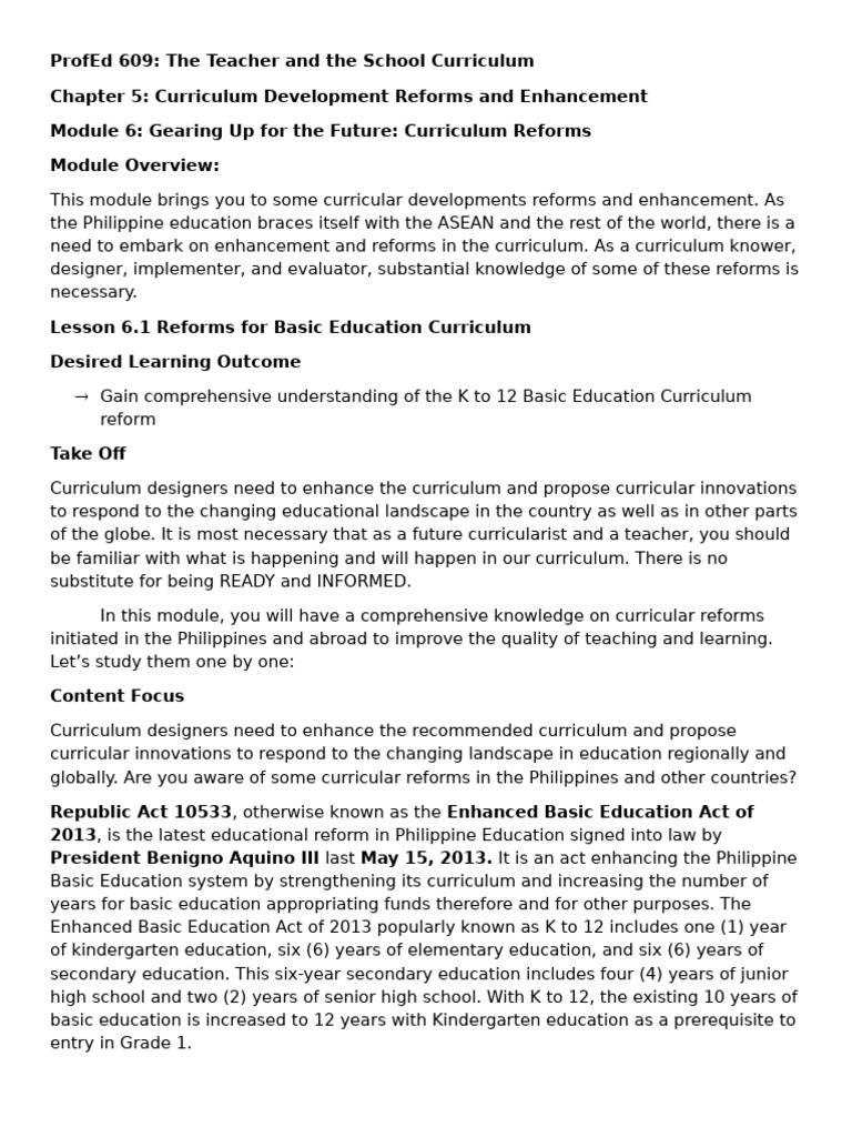 PROFED 609 Written Report | PDF | Curriculum | Secondary Education