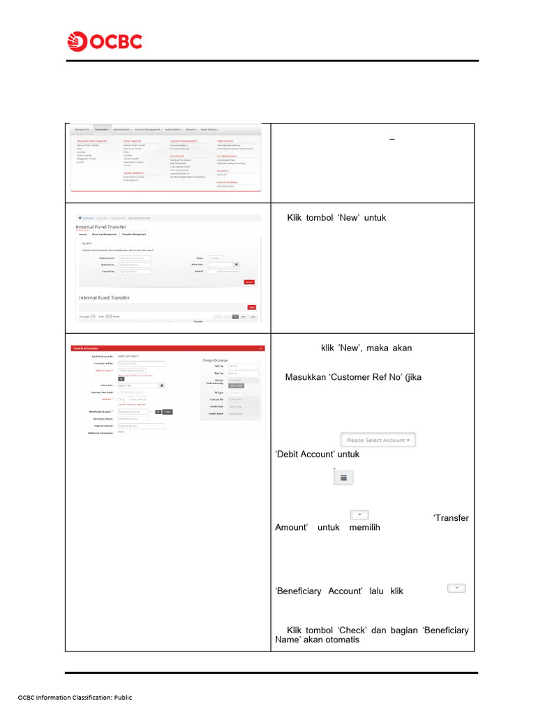 Panduan Transfer Dana OCBC Business | PDF