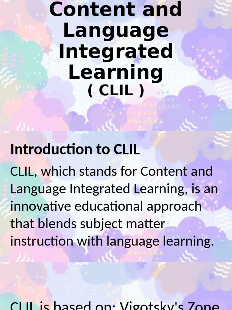 Content and Language Integrated Learning | PDF | Pedagogy | Communication