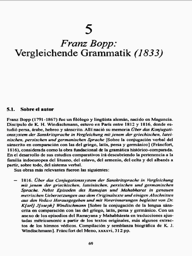 Franz Bopp | PDF | Verbo | Gramática