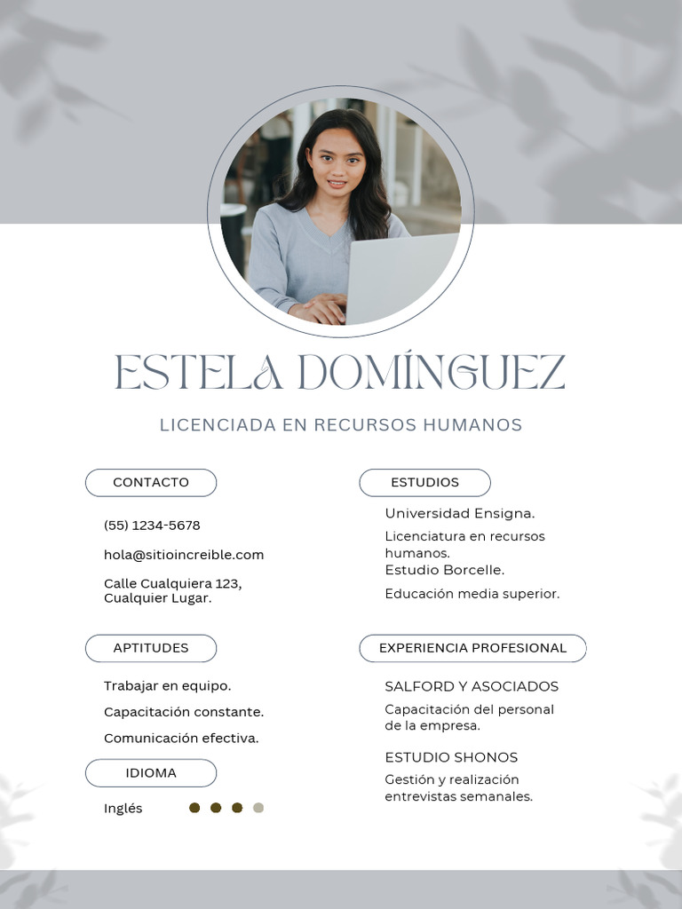 CV de Estela Domínguez en Recursos Humanos | PDF