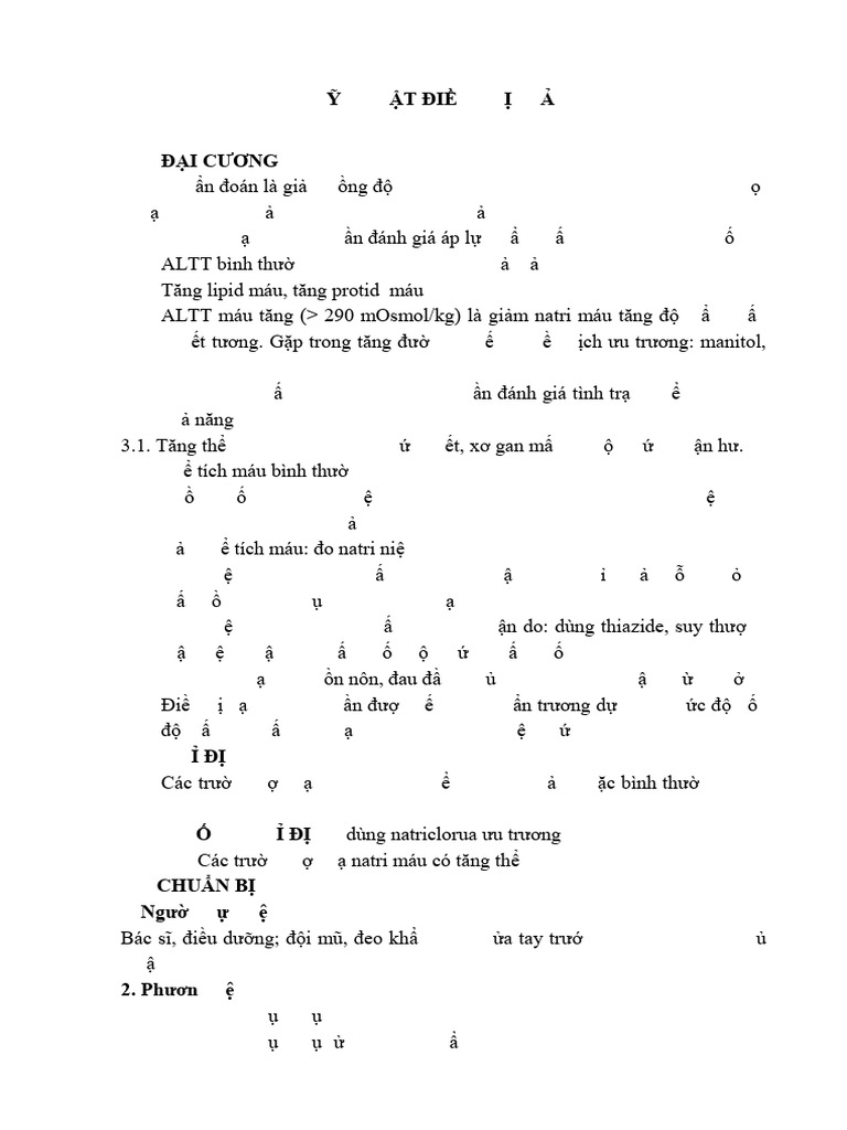 Quy trình kỹ thuật điều trị giảm natri máu | PDF