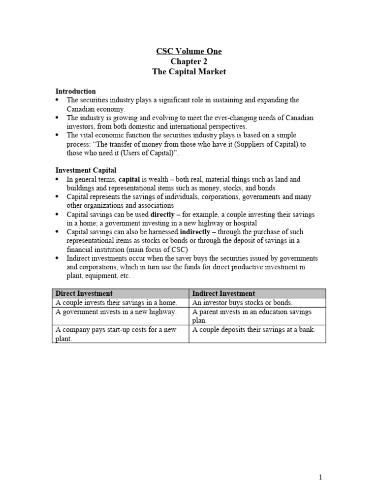 CSC Volume 1 (CH 2) 2022 - Tagged | PDF | Stocks | Securities (Finance)