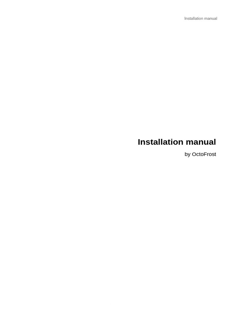 OCTOFROST 2018 Installation Manual | PDF | Refrigerator | Transport