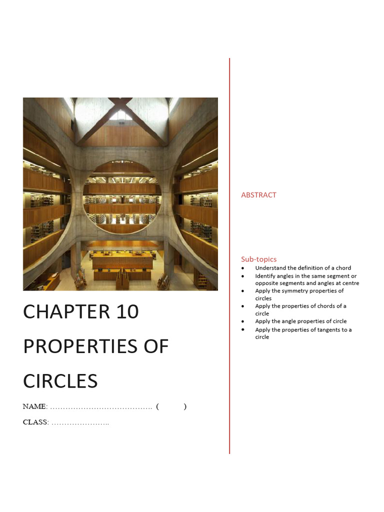Properties of Circles in Geometry | PDF | Circle | Perpendicular