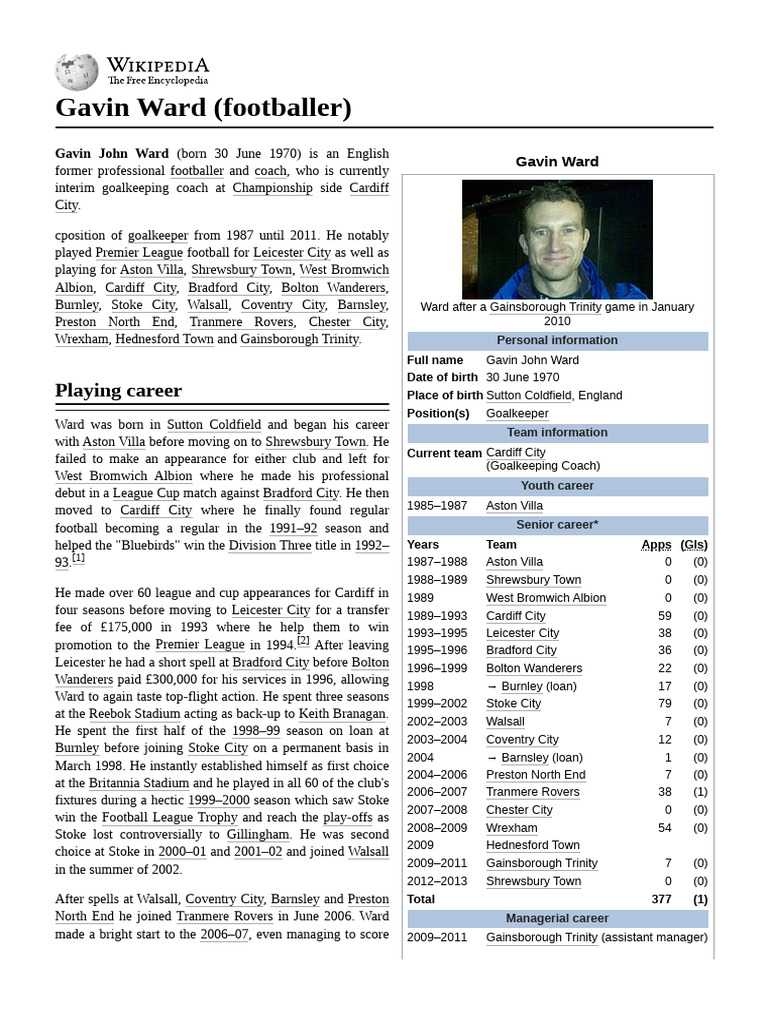 Gavin_Ward_(footballer) | PDF | English Football League | English ...