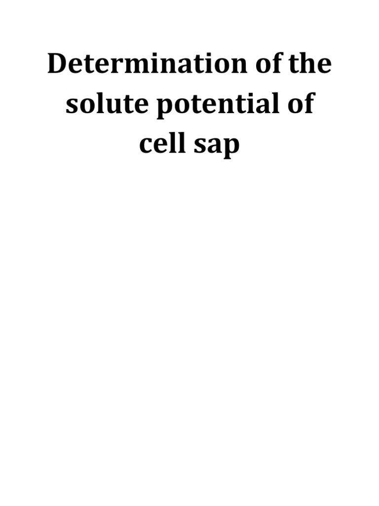 Osmotic Potential in Plant Cell Sap | PDF | Science & Mathematics ...