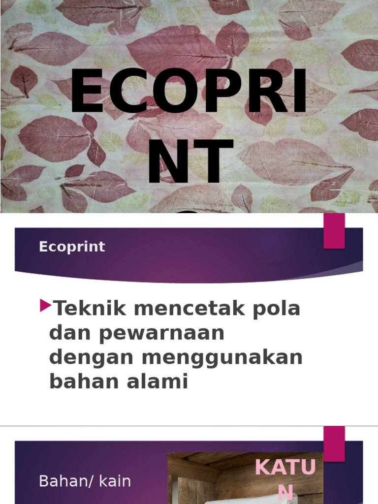 Teknik Ecoprint: Mencetak dengan Alam | PDF
