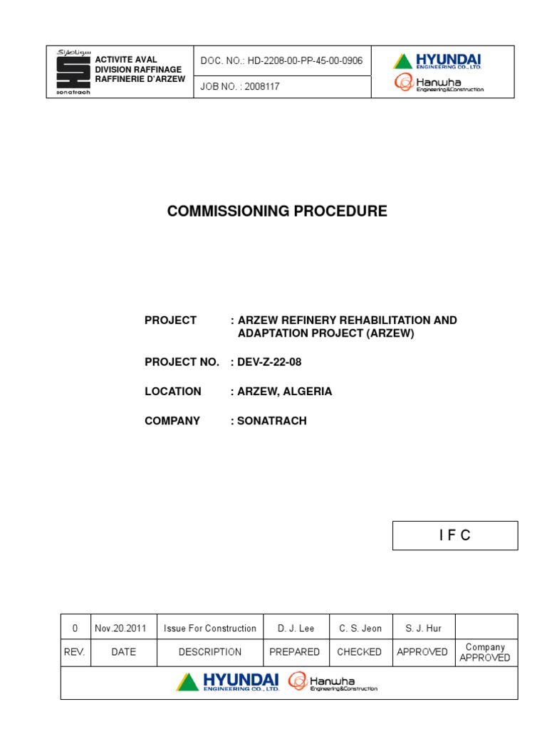 Contractor Commissioning Procedure | PDF | General Contractor | Valve