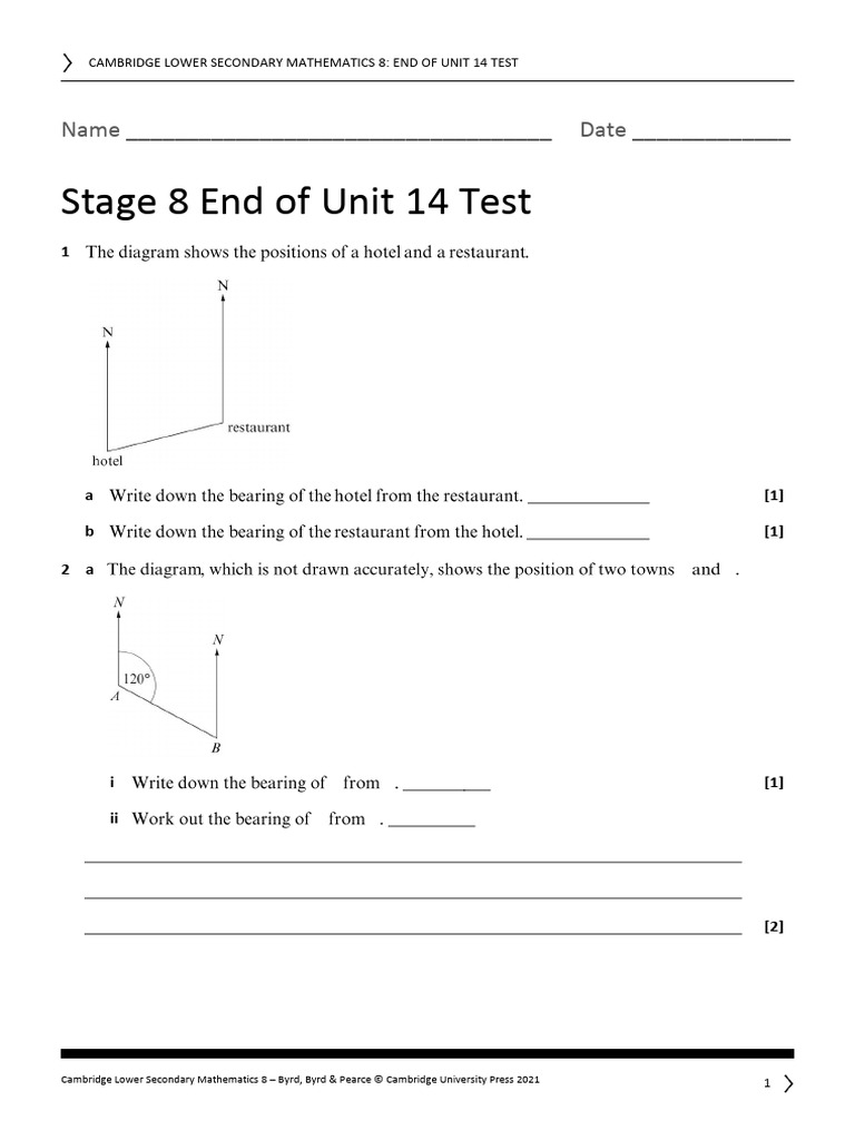 End of Unit 14 Test (Position and transformation)_NextGen | PDF