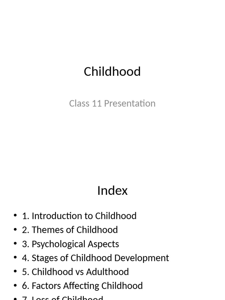 Childhood Class11 Updated | PDF