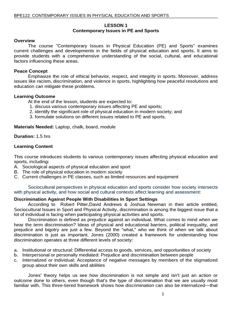 LESSON 1 OVERVIEW | PDF | Prejudices | Discrimination