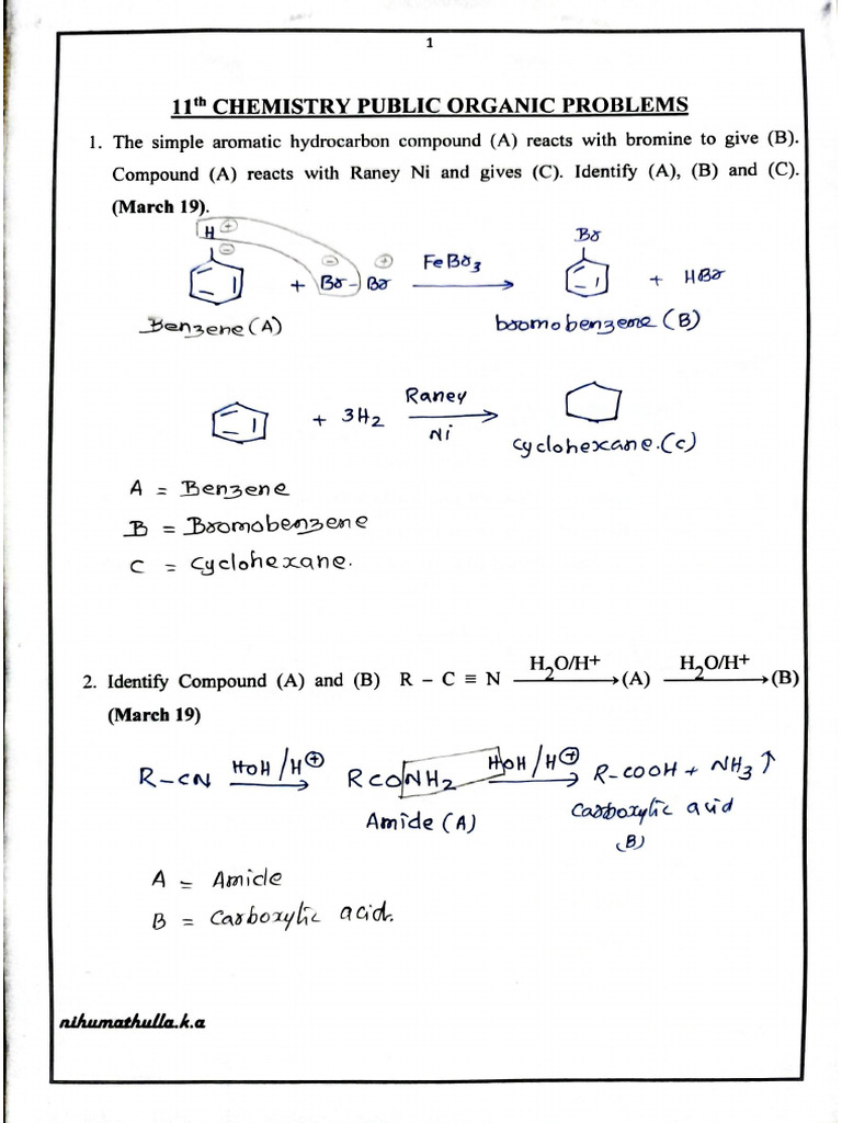 Organic Problem Part 1 | PDF