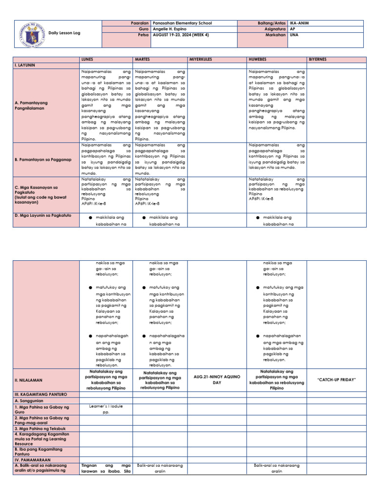 GR 6-Ap-Wk4 - QTR 1 | PDF