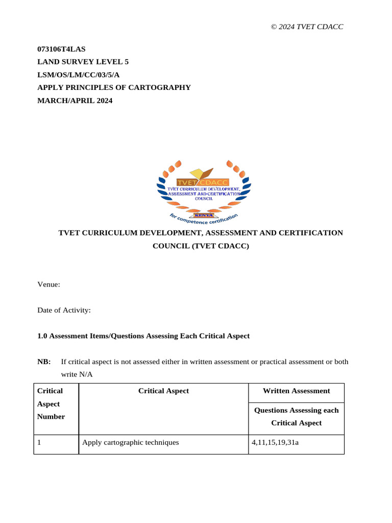 Assessment of Cartography Skills | PDF