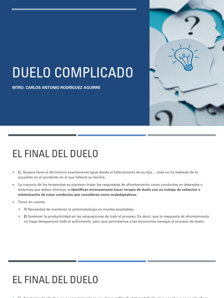 Clase 3. Duelo Complicado | PDF | Dolor | Las emociones