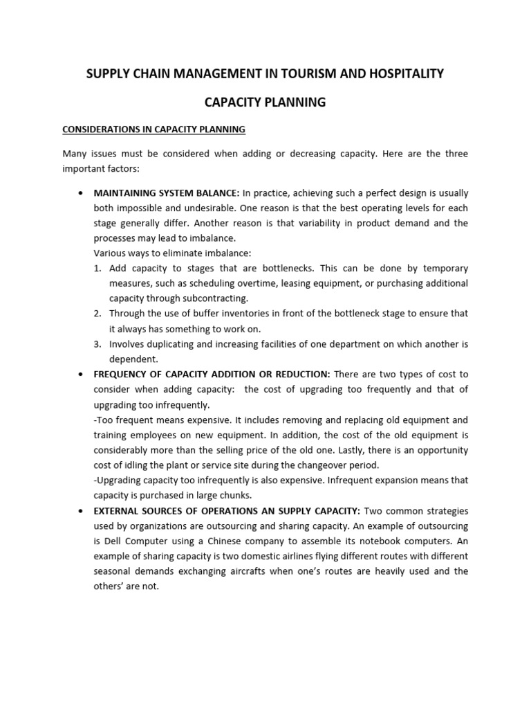 CAPACITY_PLANNING | PDF | Demand | Forecasting