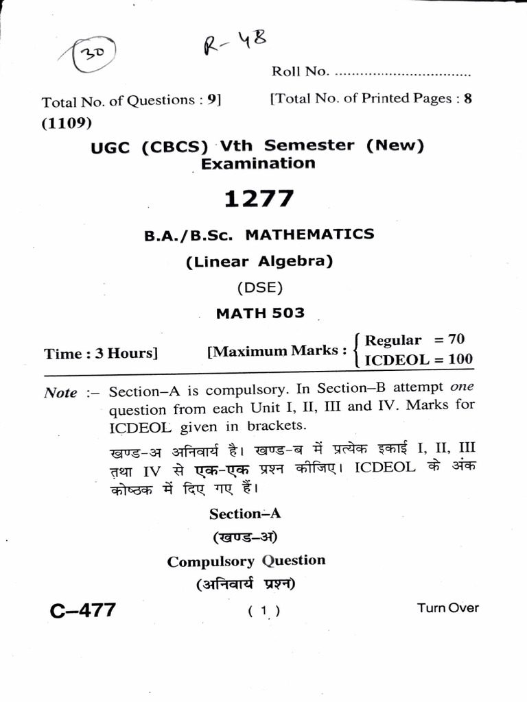 Linear Algebra 5sem Pdf Basis Linear Algebra Linear Map