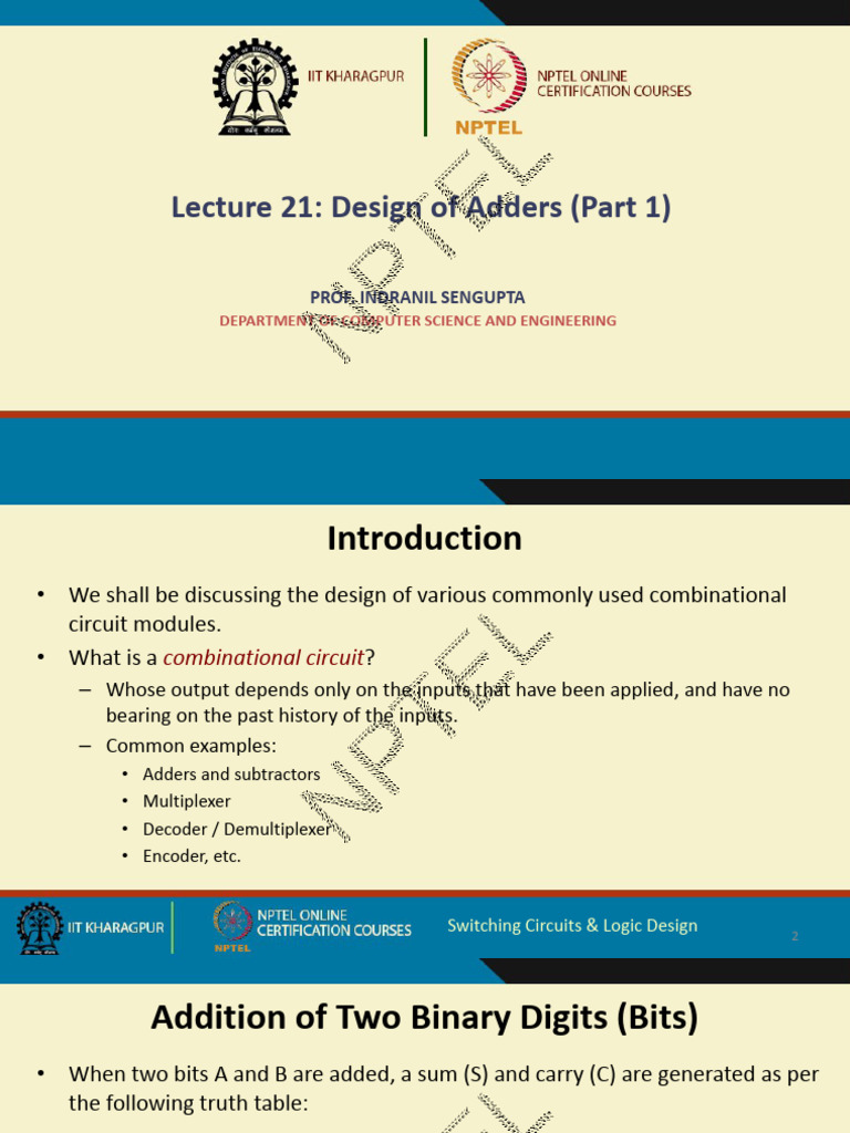 Lecture 21 | PDF | Logic Gate | Digital Electronics