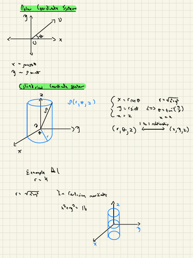 Cylindrical and Spherical Coordinate System | PDF | Euclidean Geometry ...