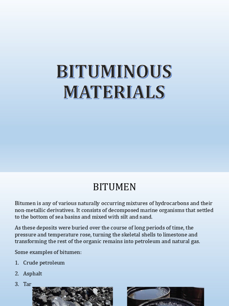 Bituminous Materials | PDF | Petroleum | Road Surface