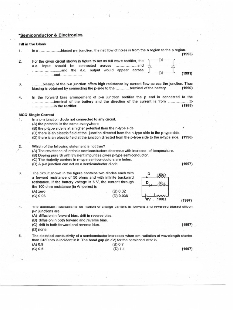 Semiconductors, Units, Dimensions & Errors | PDF