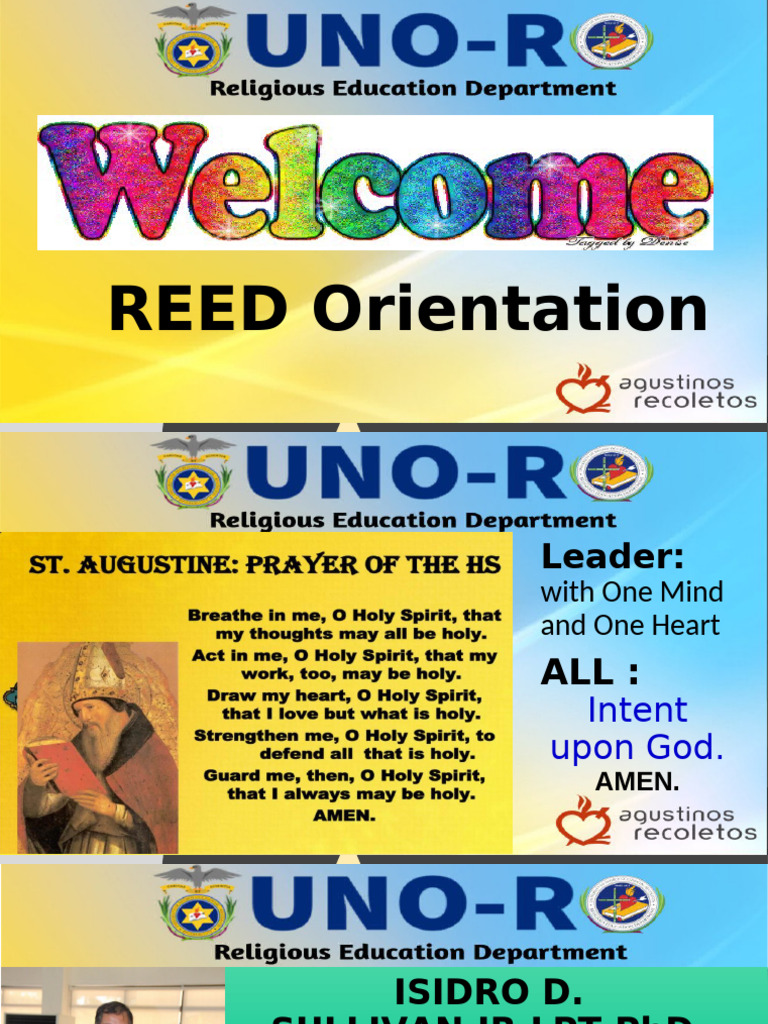 REED Orientation: Religious Education Guide | PDF | Mass (Liturgy) | Creed