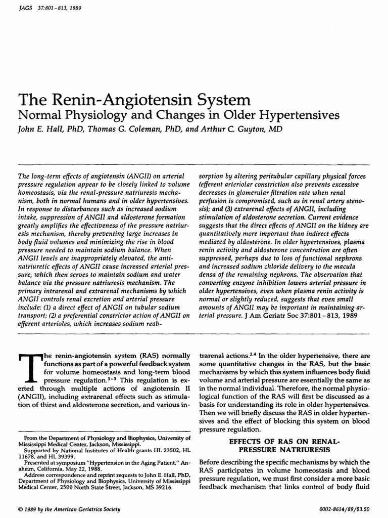 Renin-Angiotensin System in Hypertension | PDF | Kidney | Blood Pressure