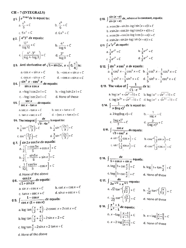 7 Integrals | PDF