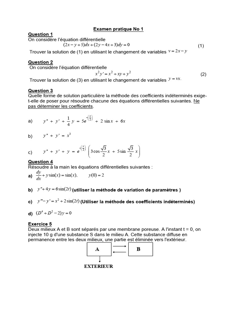 Méthode des Coefficients Indéterminés | PDF | Équations | Objets ...