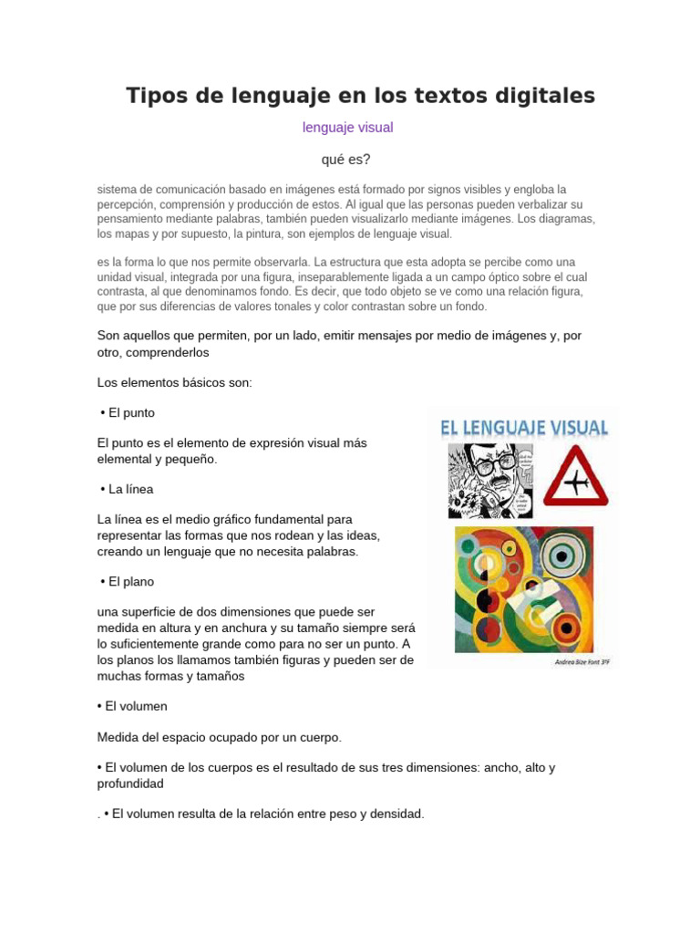 Tipos de Lenguaje en Textos Digitales | PDF | Percepción | Imagen